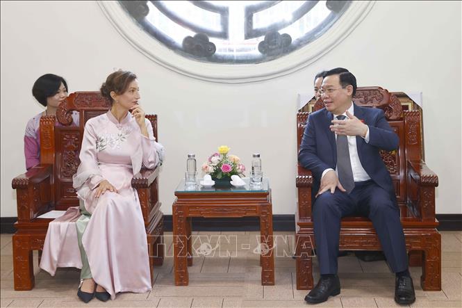 Chủ tịch Quốc hội Vương Đình Huệ tiếp Tổng Giám đốc UNESCO - Ảnh thời ...