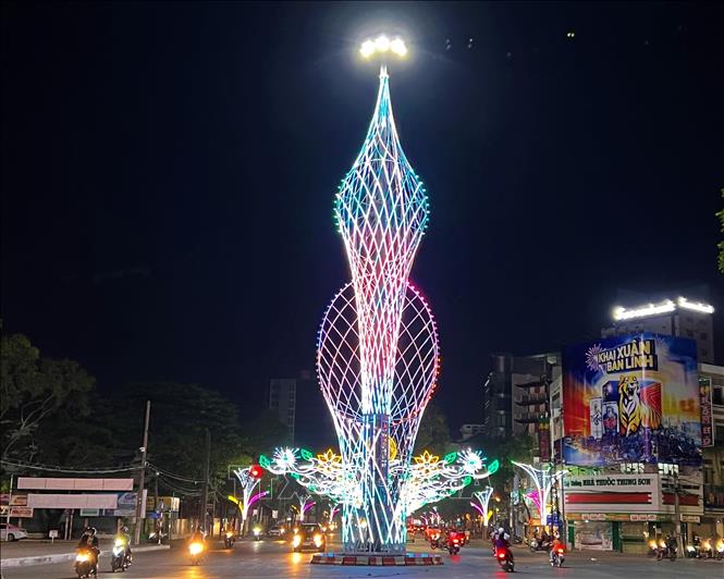 Rực rỡ đường đèn nghệ thuật “Cần Thơ mừng Xuân mới” - Ảnh thời sự trong ...