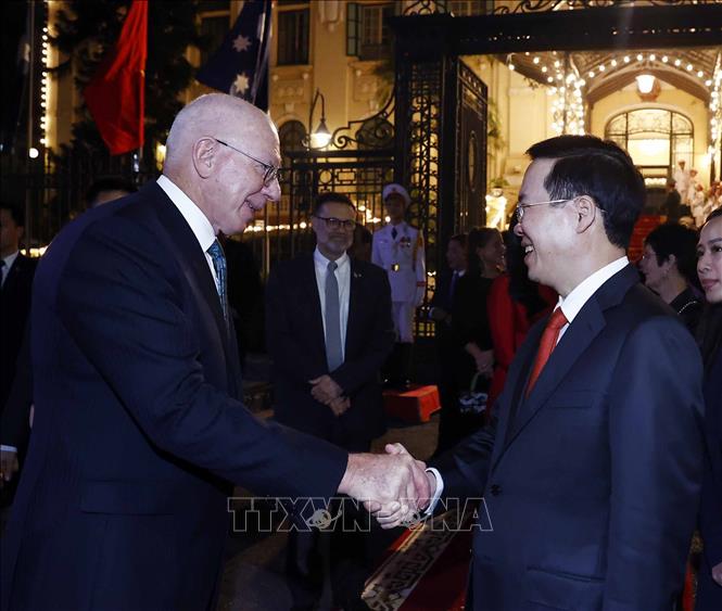 Chủ tịch nước và Phu nhân tổ chức tiệc chiêu đãi chào mừng Toàn quyền Australia David Hurley và ...