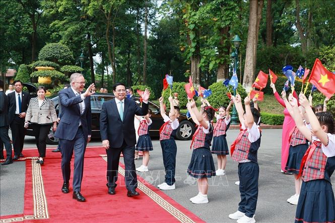 Thủ tướng Phạm Minh Chính chủ trì Lễ đón Thủ tướng Australia Anthony ...