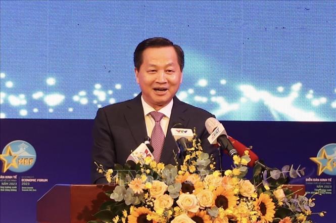 Phó Thủ tướng Chính phủ Lê Minh Khái dự phiên khai mạc Diễn đàn Kinh tế TP. Hồ Chí Minh năm 2023 ...