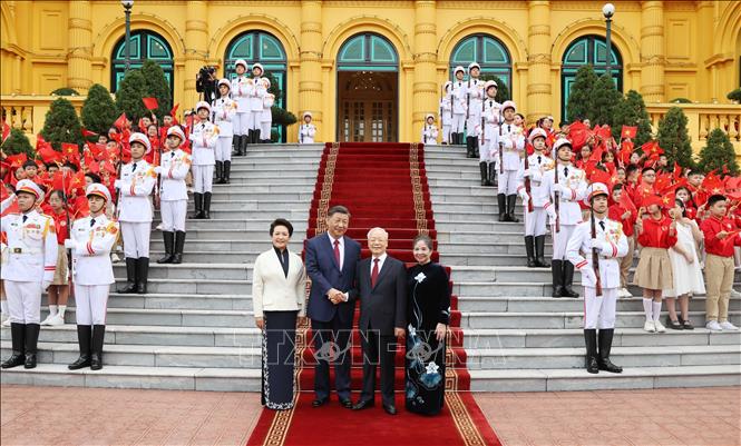Welcome ceremony with cannon salute held for Chinese Party, State ...