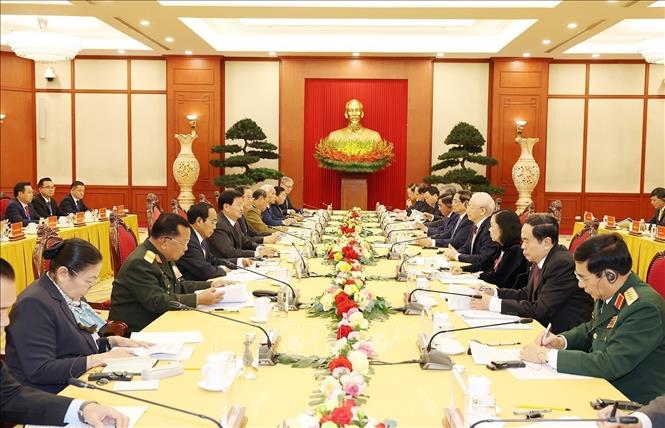 Top leaders of Vietnamese, Lao Parties meet in Hanoi - VNA Photos ...