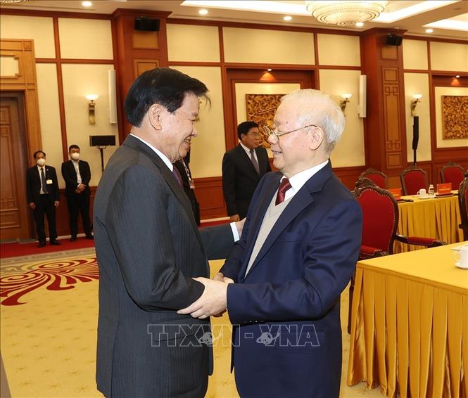 Top leaders of Vietnamese, Lao Parties meet in Hanoi - VNA Photos ...