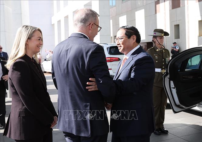 Lễ đón Thủ tướng Phạm Minh Chính thăm chính thức Australia - Ảnh thời ...