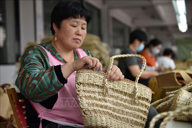 Người dân thị trấn Tân Hà (Trung Quốc) làm giàu từ nghề “đan rơm ...