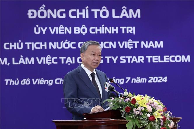 Chủ tịch nước Tô Lâm thăm Công ty Viễn thông Star Telecom - Ảnh thời sự trong nước - Nội chính ...