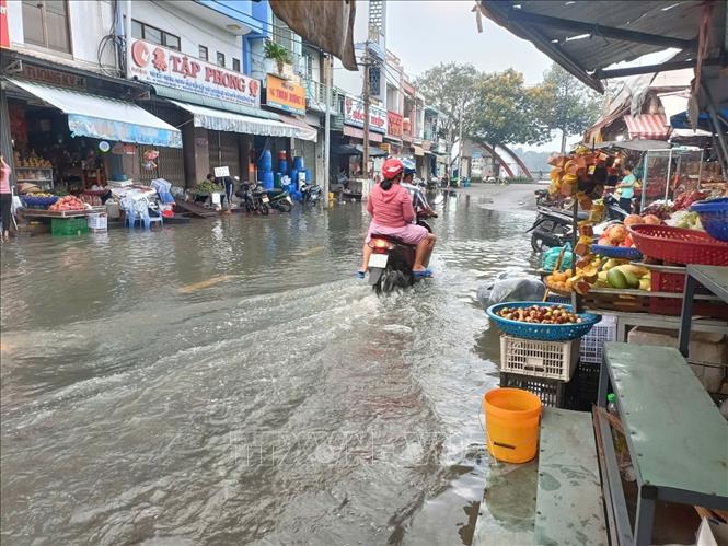 Triều cường xâm nhập chợ Thủ Dầu Một, Bình Dương - Ảnh thời sự trong ...