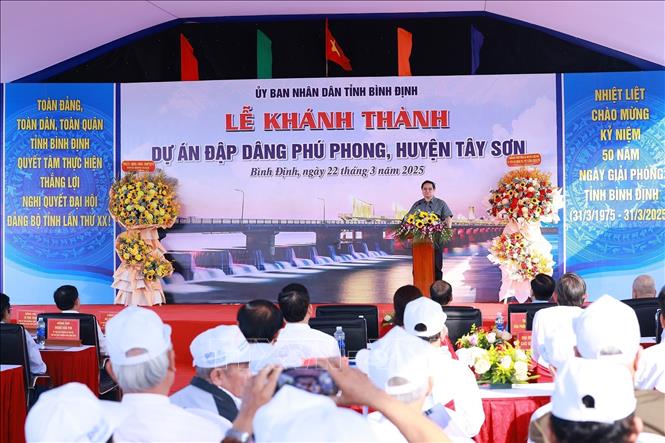 Thủ tướng Phạm Minh Chính dự Lễ khánh thành đập dâng Phú Phong (Bình Định) - Ảnh thời sự trong ...