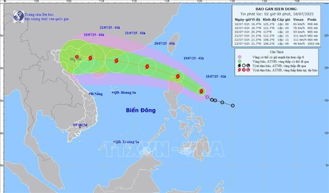 Tin bão gần biển Đông (bão WIPHA), sáng 18/7 - Ảnh thời sự trong nước - KH-CN Môi trường - Thông ...