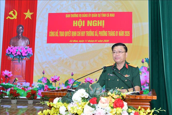 Cà Mau: Trao Quyết định điều động, bổ nhiệm Chỉ huy trưởng Ban Chỉ huy ...